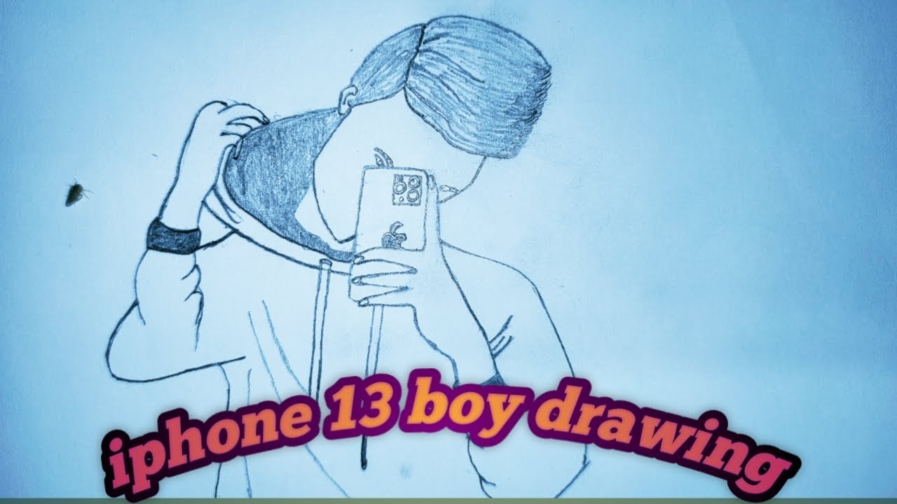 How to draw a iphone boy //iphone 13 boy pancel drawing easy step by ...