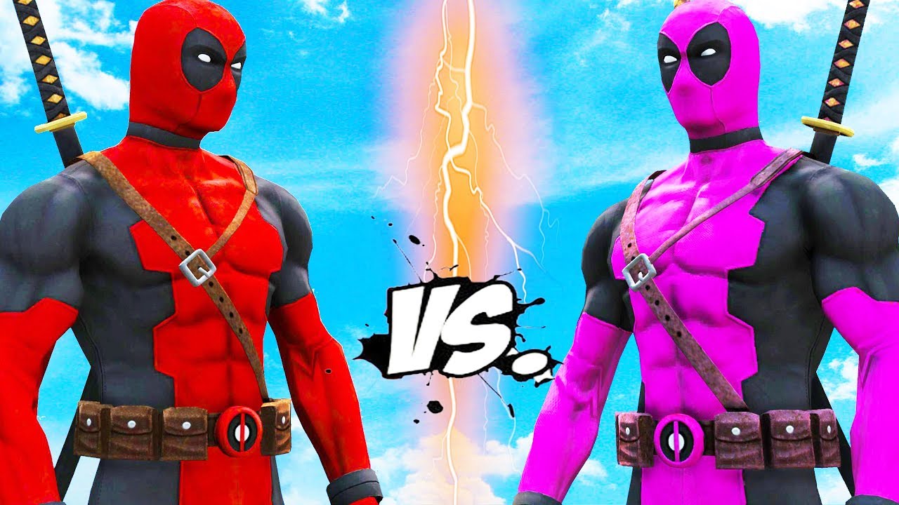 DEADPOOL VS DEADPOOL - Red Suit vs Pink Suit (Deadpool Battle) - YouTube