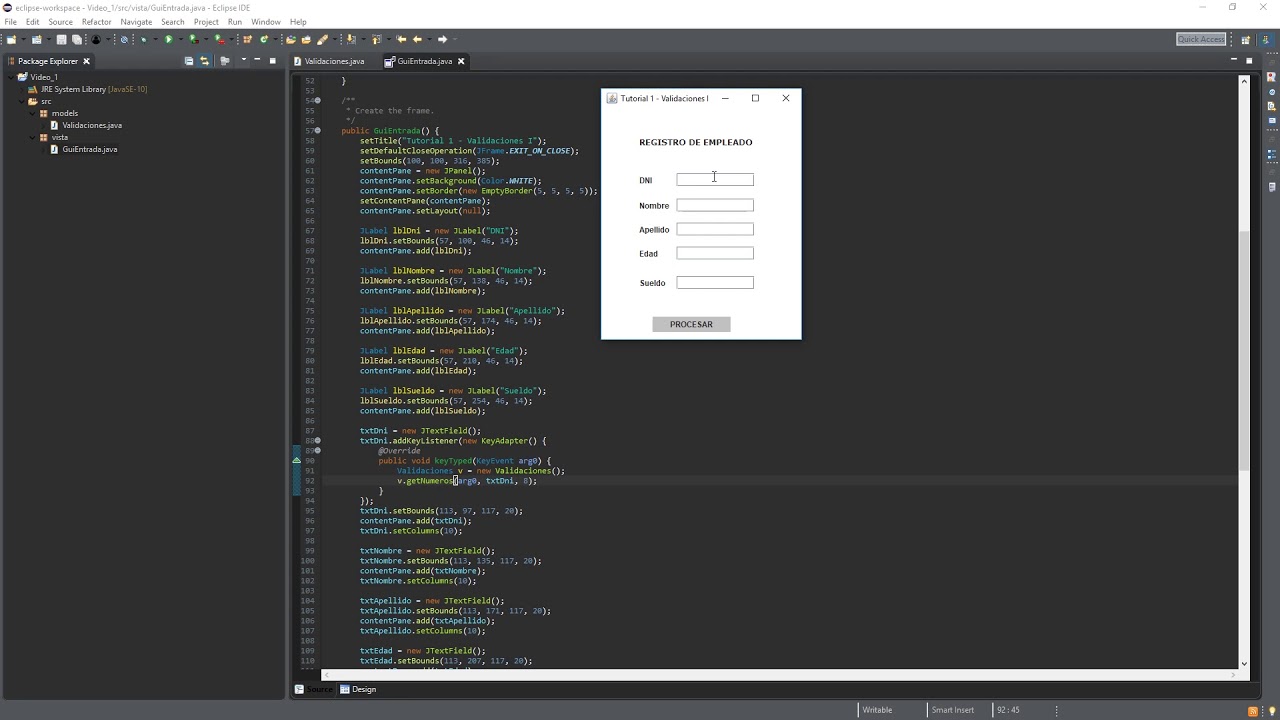 Validaciones en JAVA Solo Números o Solo Letras - YouTube