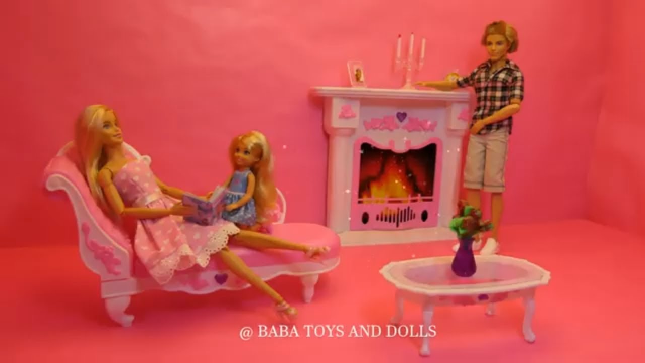 Unboxing Barbie Fireplace (Gloria Playset) - YouTube