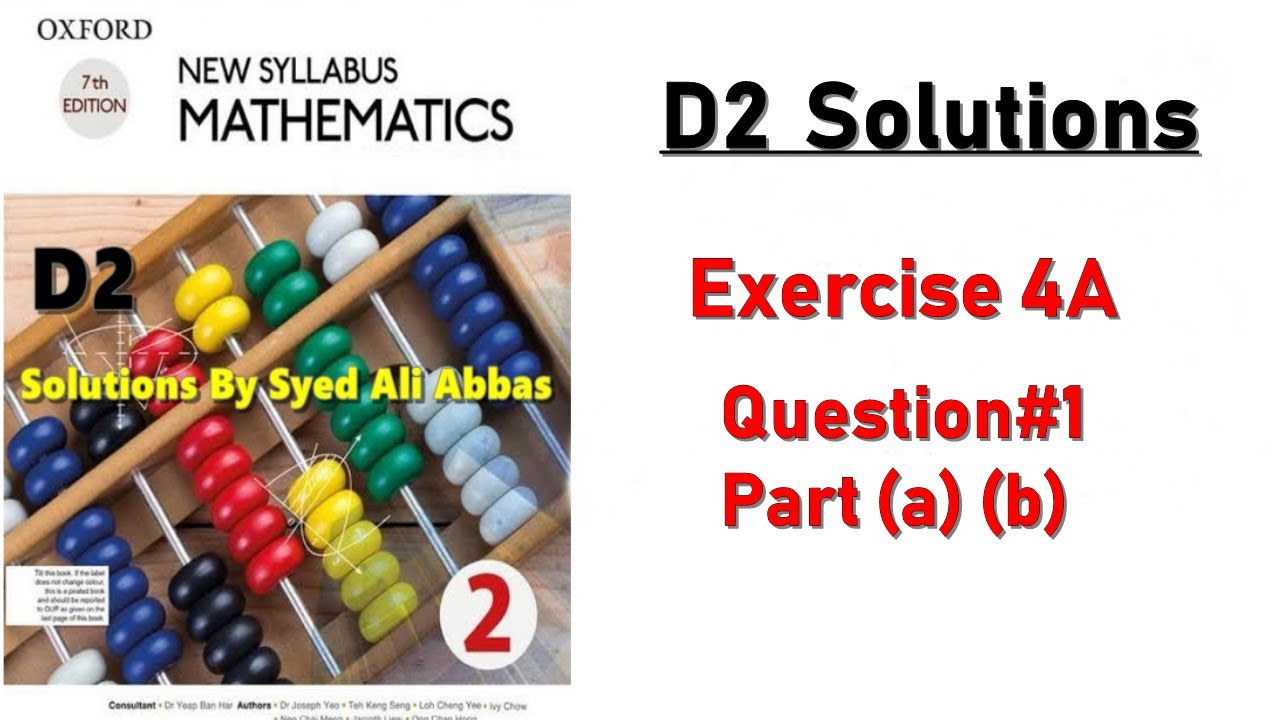 Exercise 4A Question no 1 part (a) & (b) Oxford New Syllabus ...