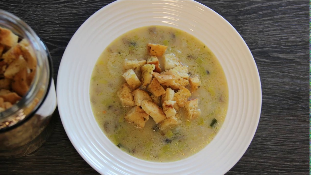 Leek soup with Mushroom / Lauchsuppe mit Pilzen Recipe - YouTube