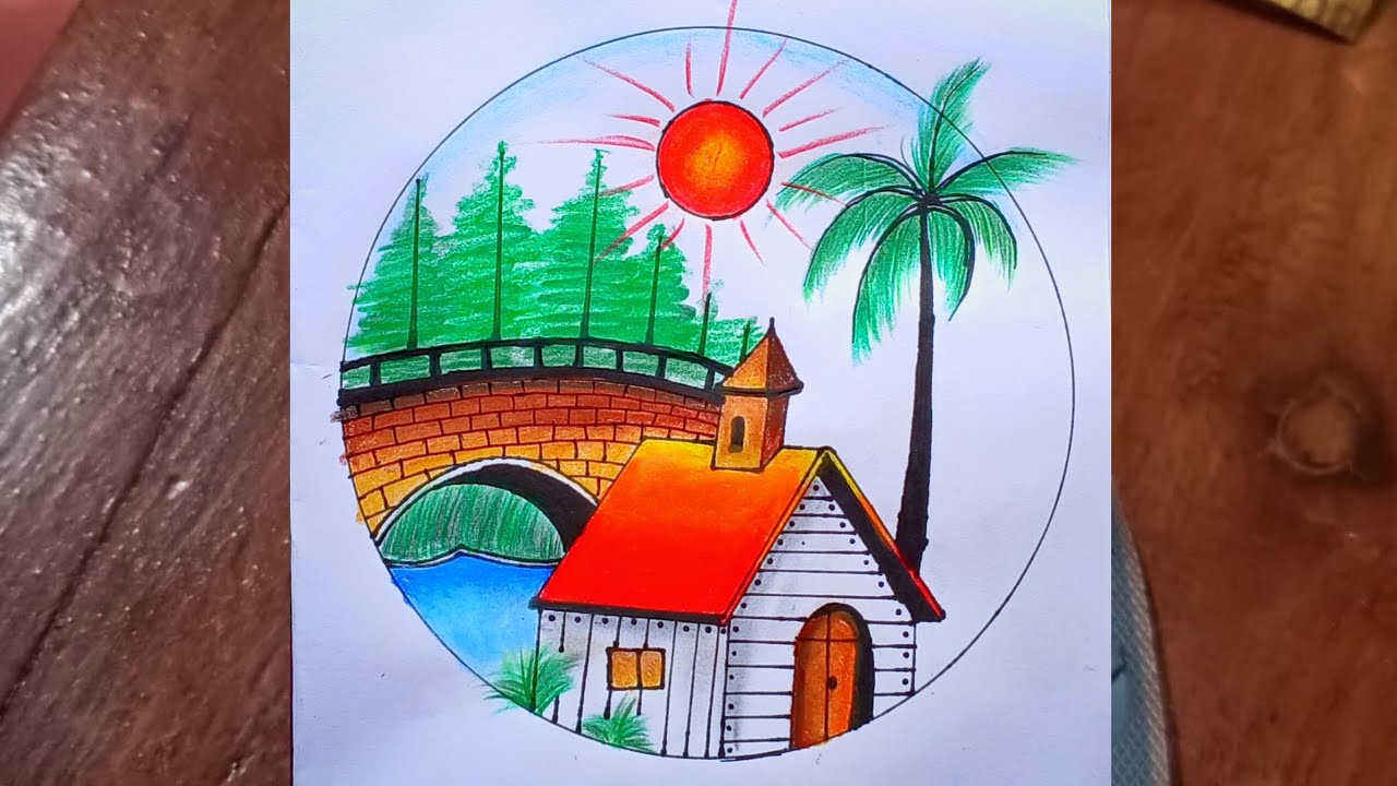 A beautiful oil pastel color drawing step by step 🌼🥰🥰🥰 - YouTube