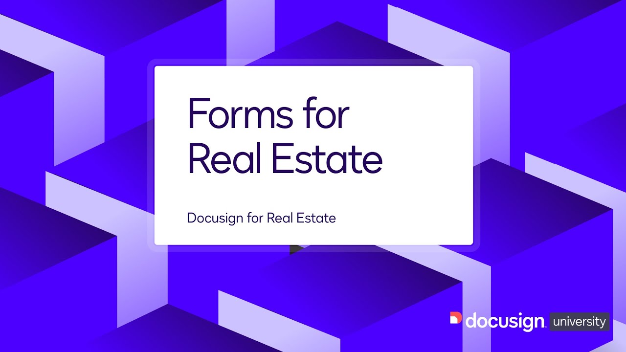 Docusign eSignature: Forms for Real Estate - YouTube