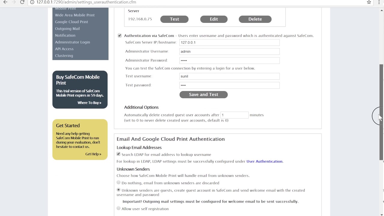 Safecom Mobile Print (email print with guestPrinting) - YouTube