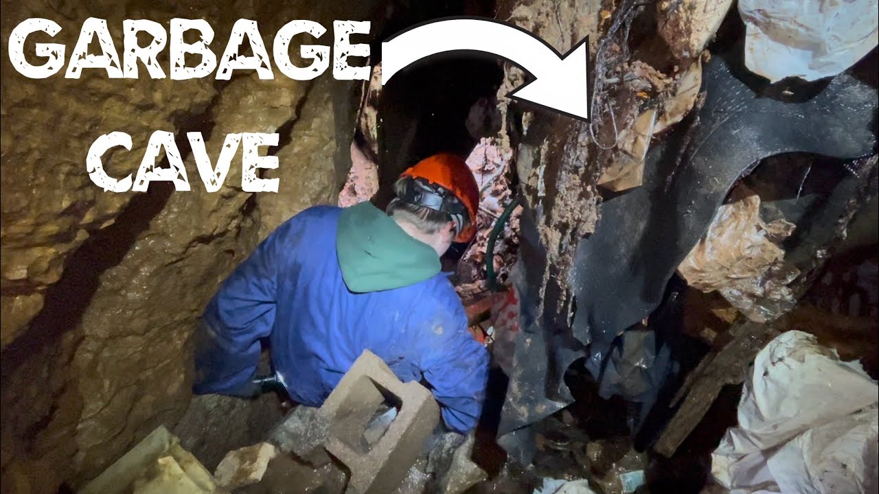Exploring A Cave Full Of Garbage - YouTube