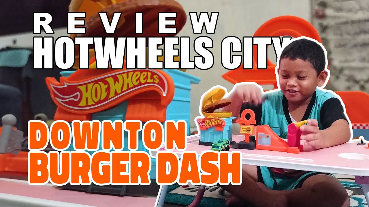 REVIEW HOTWHEELS CITY DOWNTOWN BURGER DASH - YouTube
