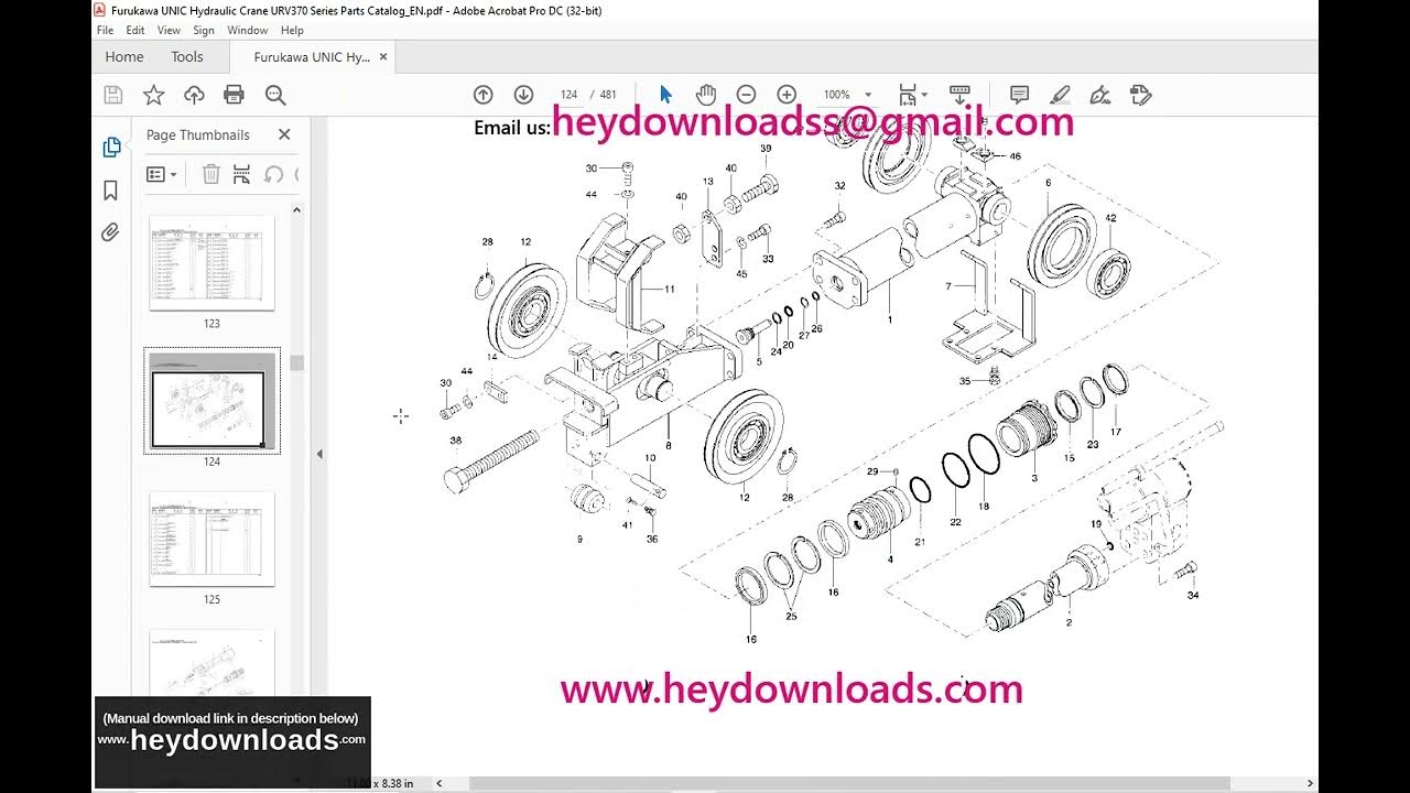 FURUKAWA UNIC HYDRAULIC CRANE URV370 Series Parts Manual SN F100001 - YouTube