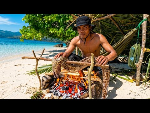 Bertahan Hidup 24 Jam di Pulau Terpencil: Membangun Shelter & Masak Belut Moray Raksasa!