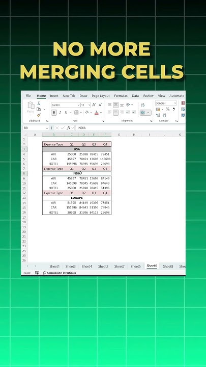 Stop Merging Cells in Excel! Use This FASTER Formatting Trick - YouTube