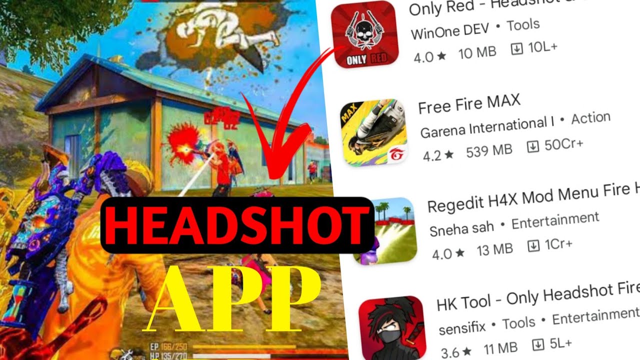 Trying HEADSHOT APPS From Play Store || Free Fire || free fire hack ...