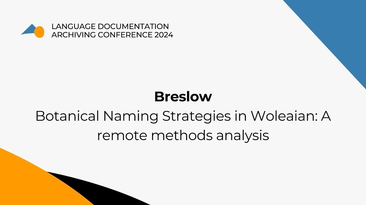 Botanical Naming Strategies in Woleaian: A remote methods analysis ...