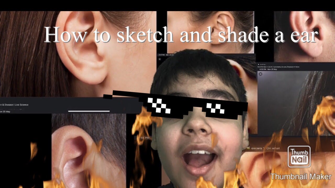 How to sketch and shade ears (tutorial)by ayan - YouTube