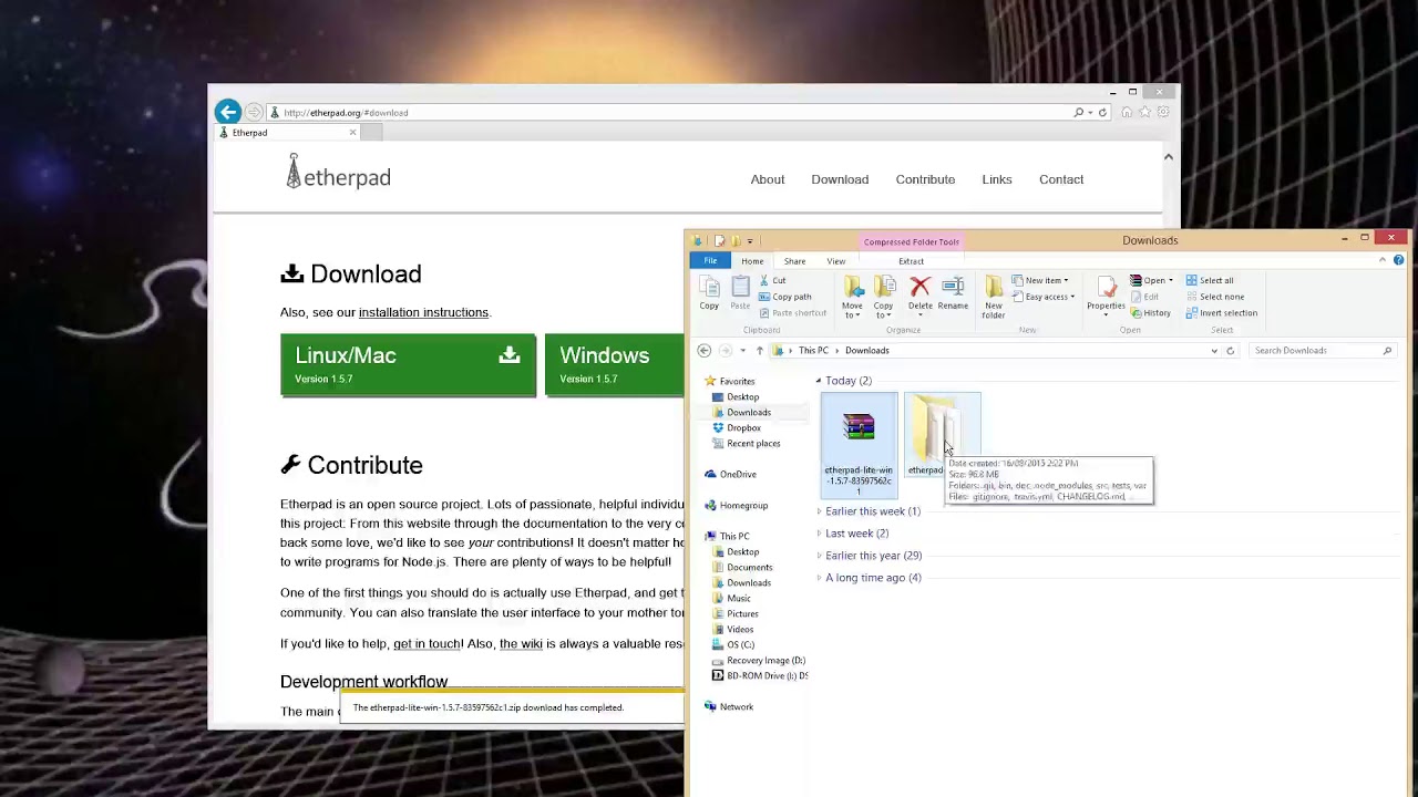 Etherpad download/setup/install - YouTube