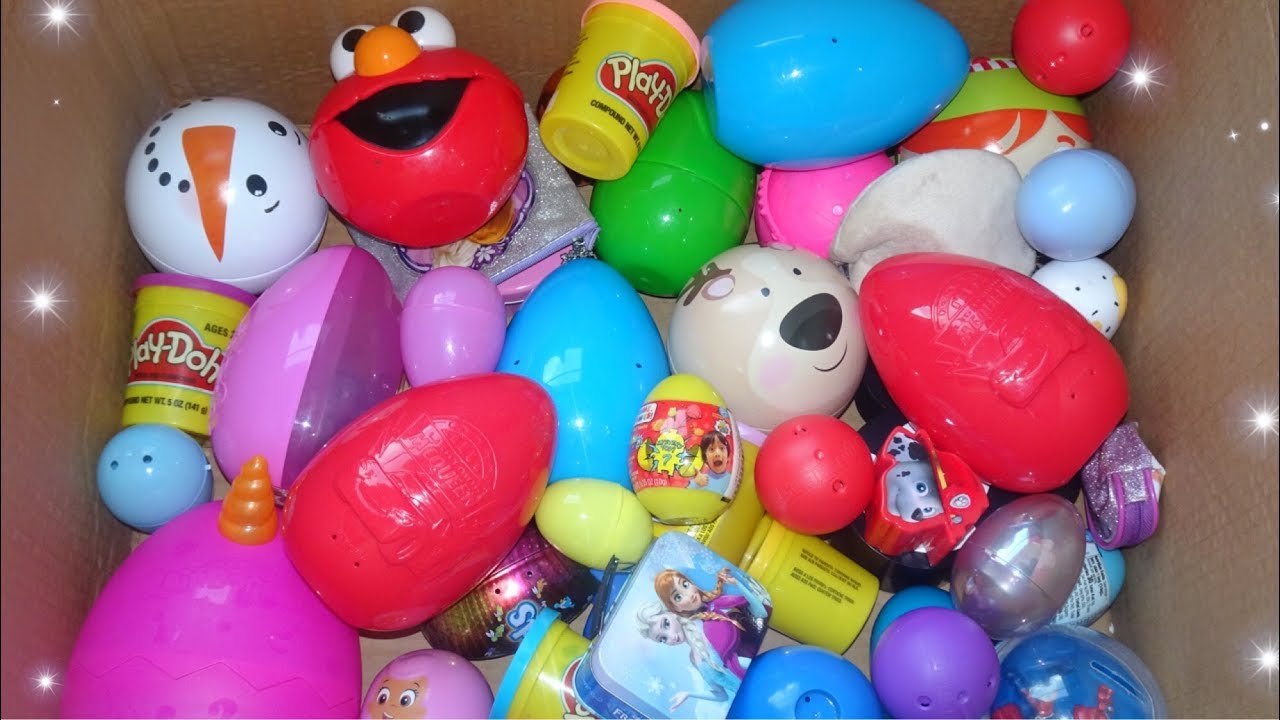 NEW 101 SURPRISE TOYS EGG OPENING Dory Peppa Minnie Trolls Moana PJ ...