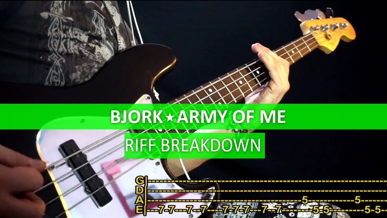 How to play - Bjork - Army of me / Riff breakdown / Tutorial with TABS - YouTube