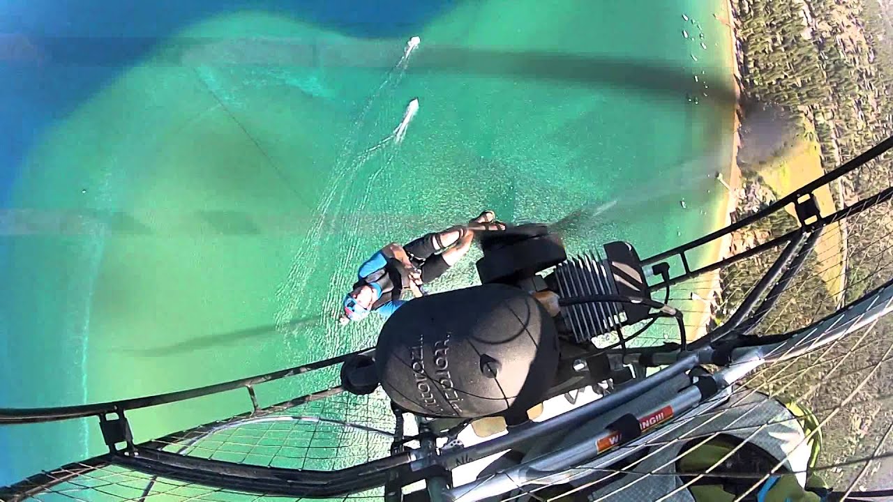 Flat Top Ninja Paramotor Power!!! Powered Paraglier Hauls Base Jumper ...