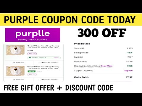 purple coupon code today || purplle coupon code || free gift offer ...