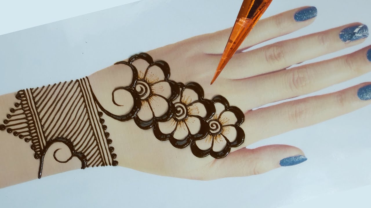 super easy henna art video tutorial - Easy back hand mehndi designs ...