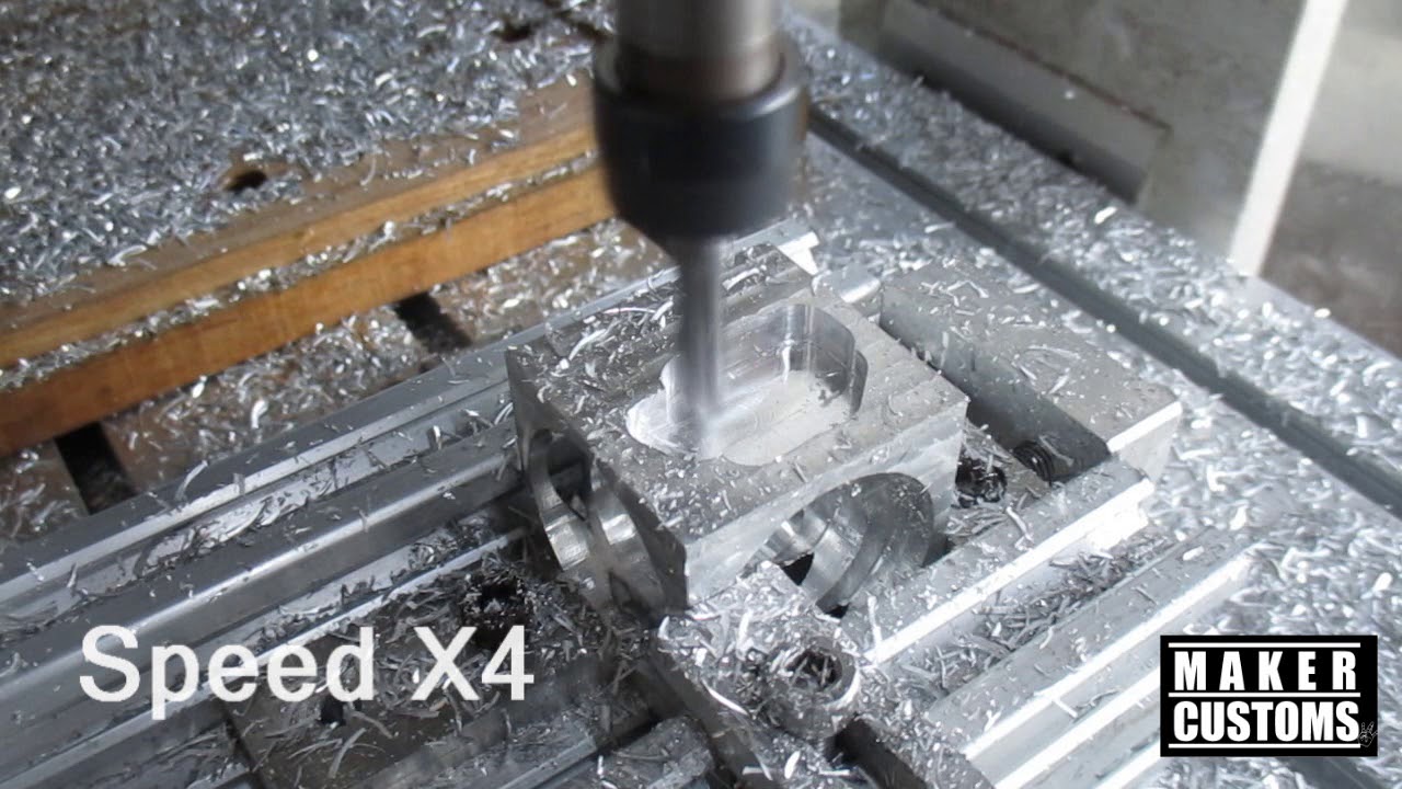Cube tuner aluminium mill mini cnc - Estlcam - YouTube