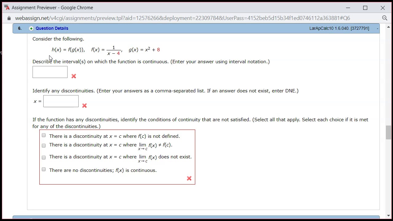Continuity of a Composite Function (M109 H1.6 #6) - YouTube