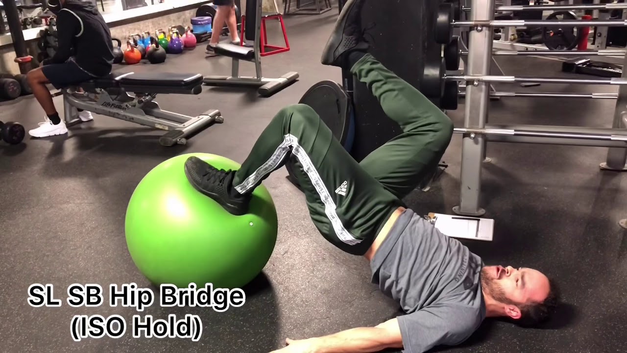 Single Leg Stability Ball Bridge(Isometric Hold) - YouTube