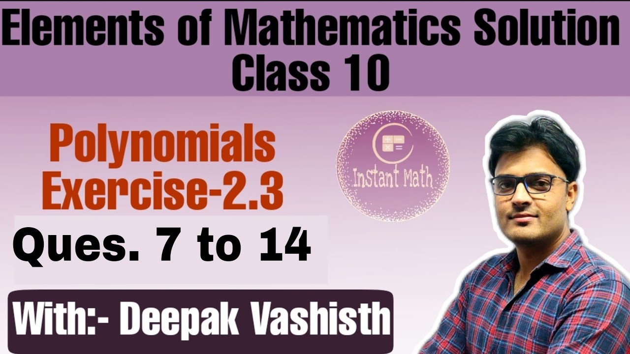 polynomials class 10|exercise 2.3 class 10|10th class math 2.3|elements ...