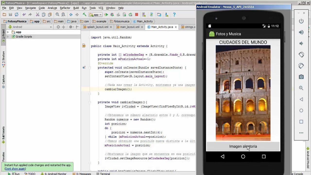 Android ejemplos - Recursos imágenes y sonido: 1.- Objetivo de la app ...