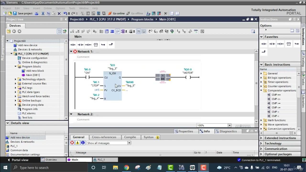 PLC: Counter Comparators - YouTube