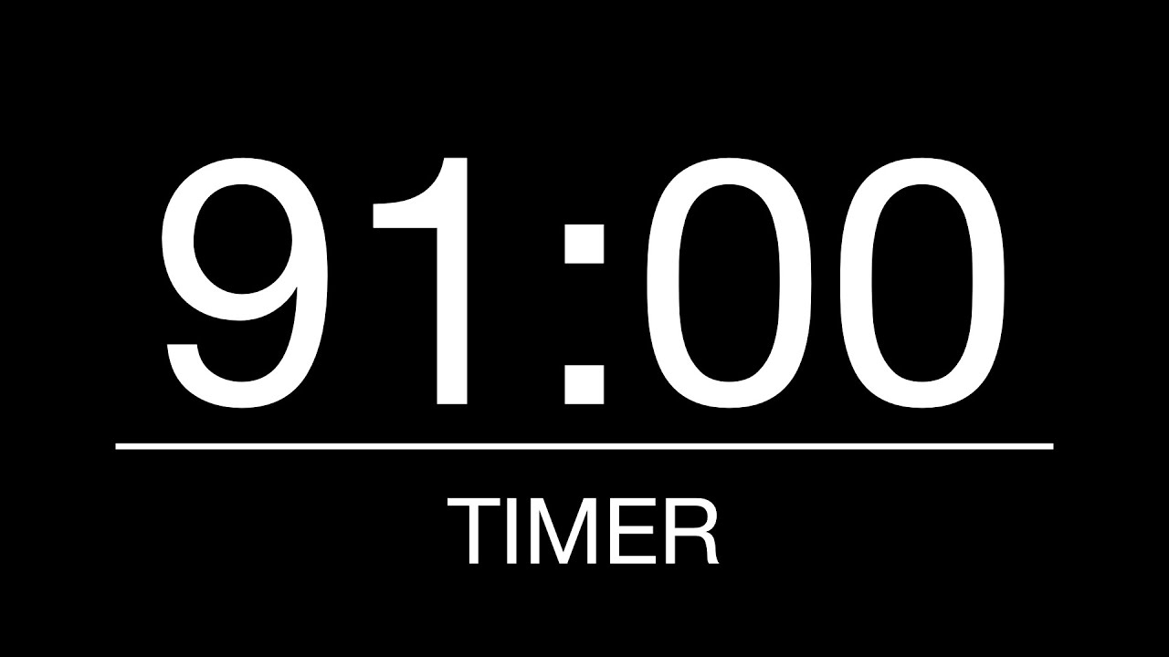 91 Minutes Timer/Countdown with Alarm - 1 Hour 31 Minutes - YouTube