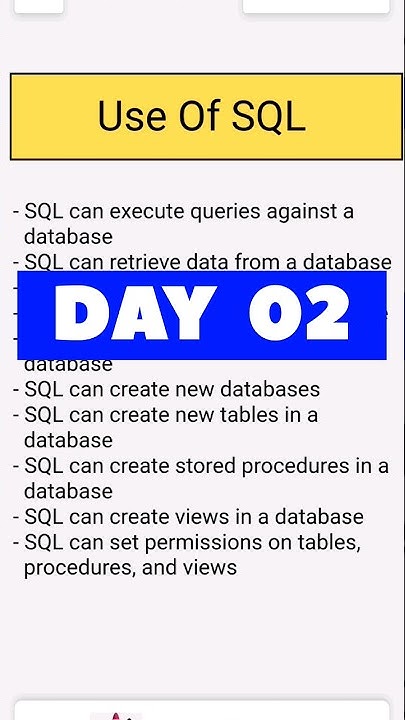 20 Days SQL Challenge - Day 2| Uses Of SQL #sql #mysql #sqlinterview #sqlinterviewquestions ...