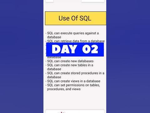 20 Days SQL Challenge - Day 2| Uses Of SQL #sql #mysql #sqlinterview #sqlinterviewquestions ...