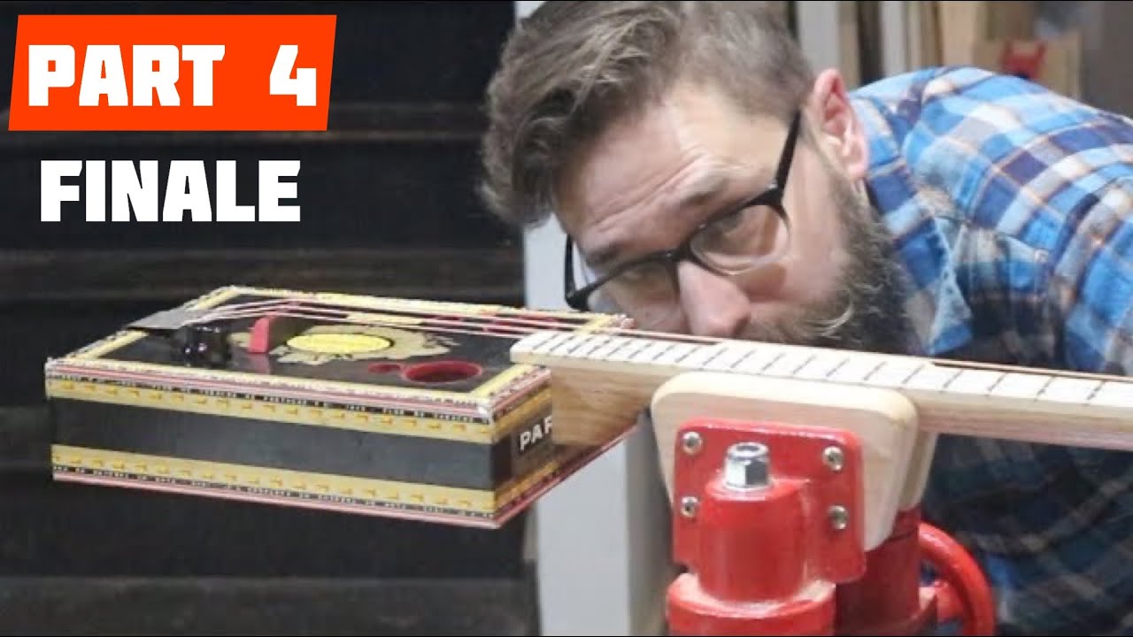 Cigar Box Guitar Build // shaping the neck and finishing up - YouTube