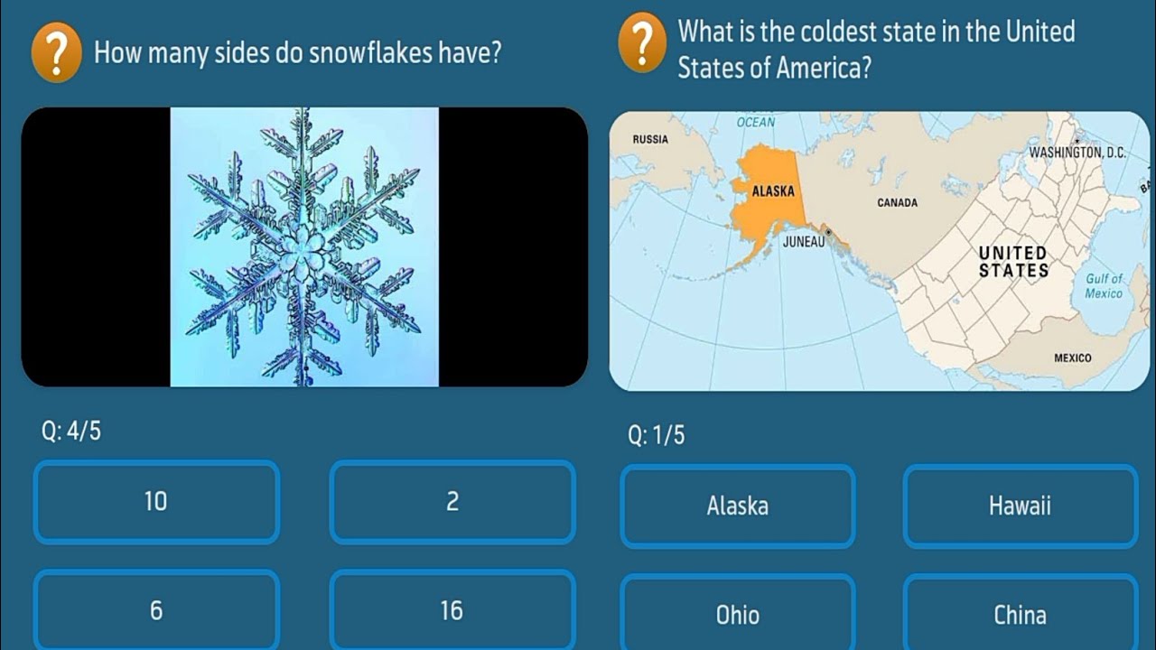 How many sides do snowflake have? | What is the coldest state in the ...