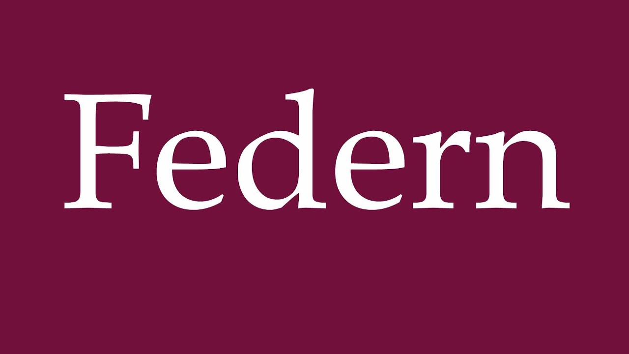 How to Pronounce ''Federn'' (Feathers) Correctly in German - YouTube