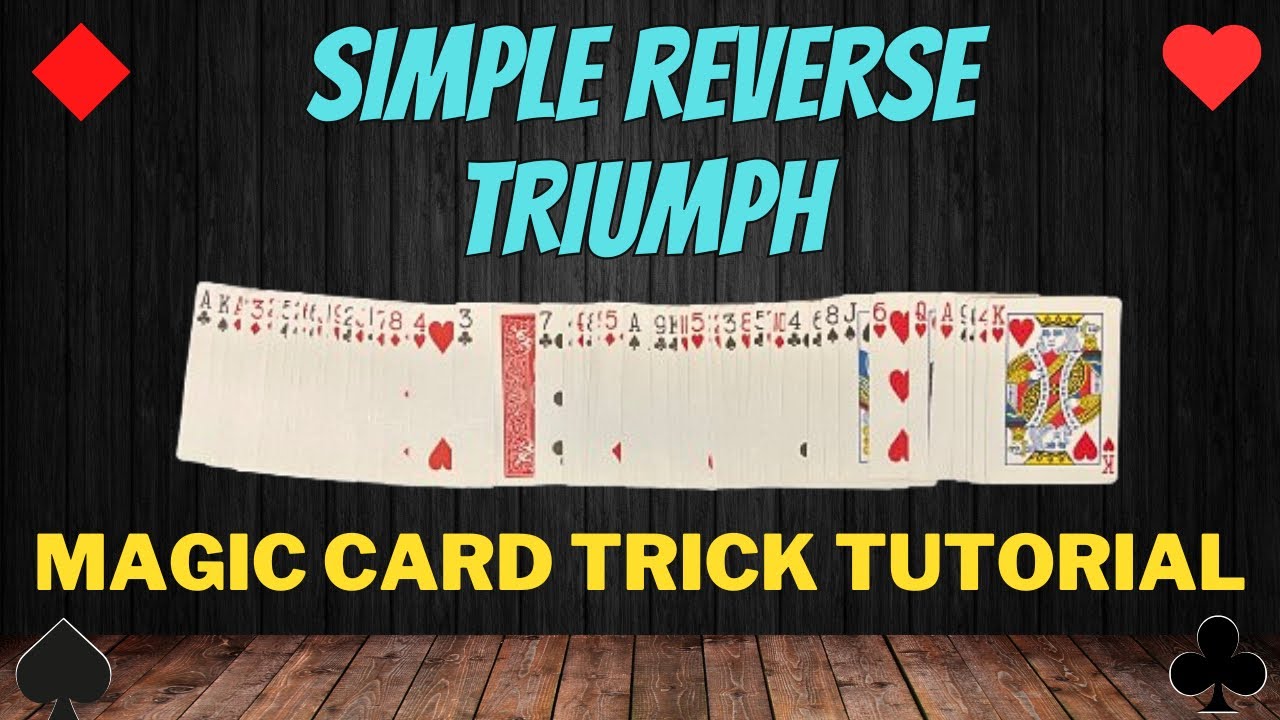 SLEIGHT OF HAND MAGIC CARD TRICK TUTORIAL - SIMPLE REVERSE TRIUMPH ...