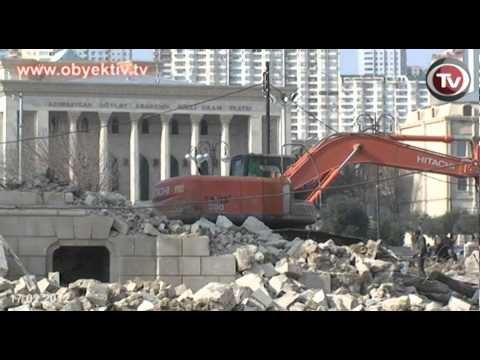 MİRZAĞA ƏLİYEV KÜÇƏSİNDƏ TARİXİ BİNALAR SÖKÜLÜR