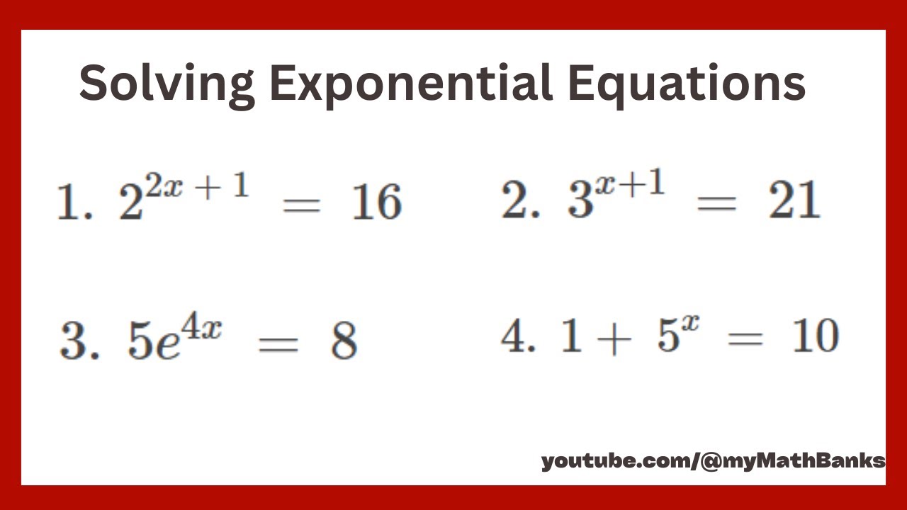 Solving Exponential Equations - YouTube
