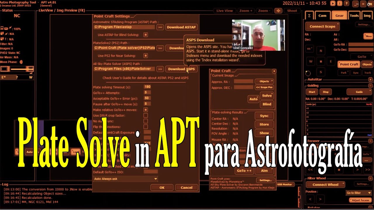 Como instalar y configurar el Point Craft (Plate Solve) en ...