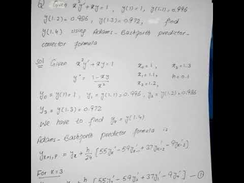 Adams-Bashforth Formula for Solution of IVP (Numerical Methods) - YouTube