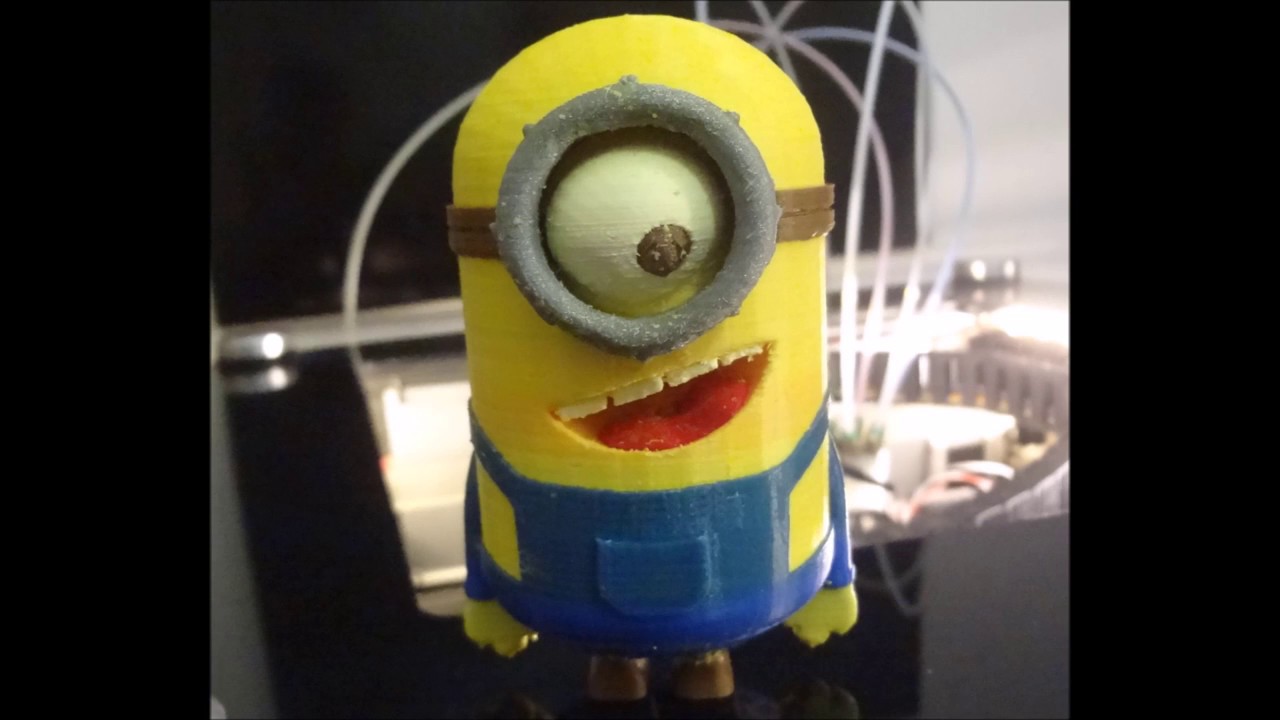 6 colors 3D printing with Flux capacitor Time Lapse - A big Minion ...