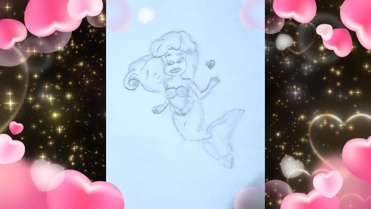 How to Draw The Little Mermaid | Pencil Drawing Mermaid | Mermaid ...