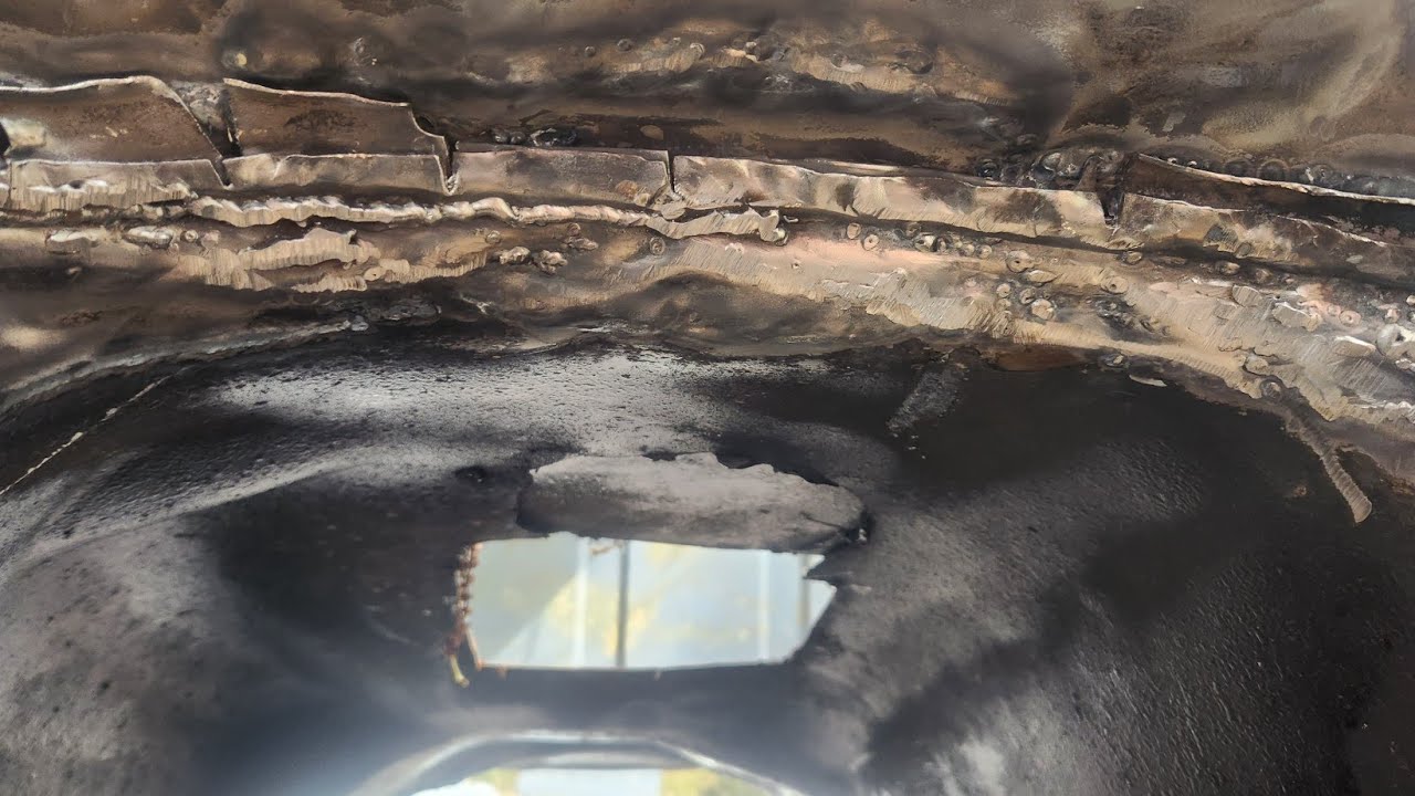 Broken pinch weld patchwork. - YouTube