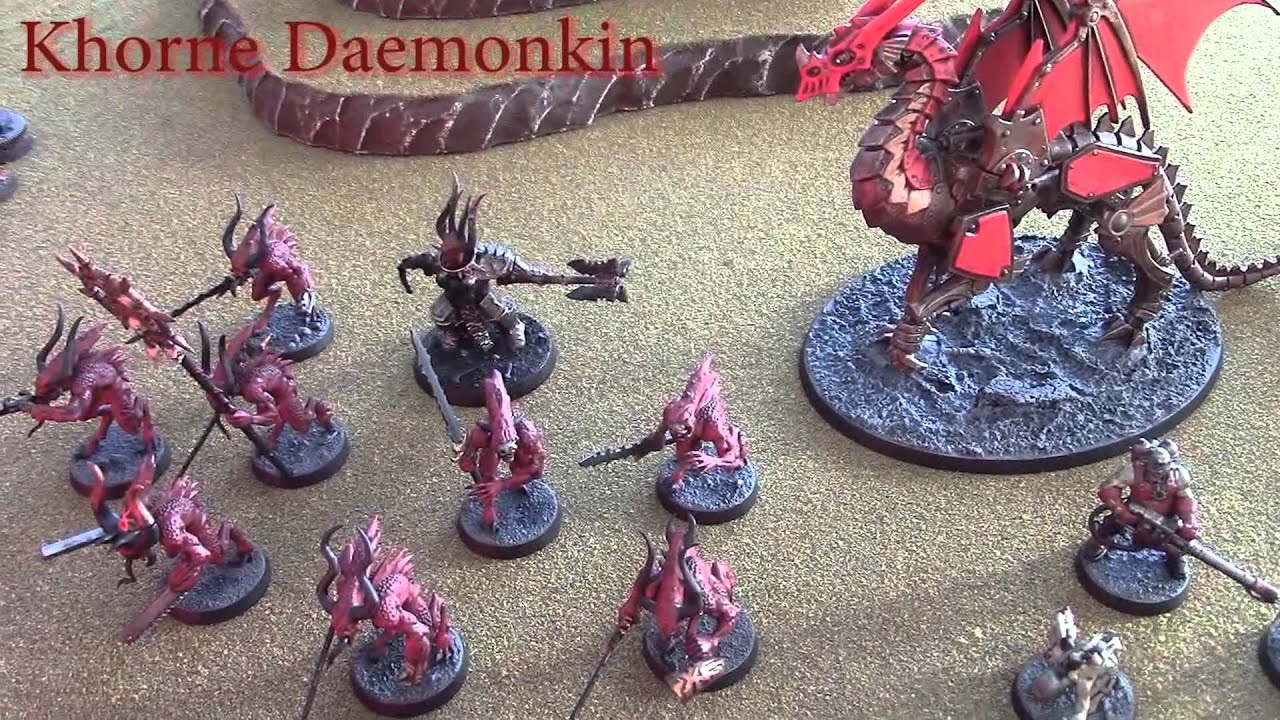 Warhammer 40k Battle Report: Nurgle Daemons Vs Khorne Daemonkin - YouTube