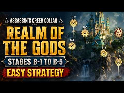 AC Collab | Realm Of The Gods - Stages B-1 to B-5 Easy Strategy to Clear | Watcher Of Realms