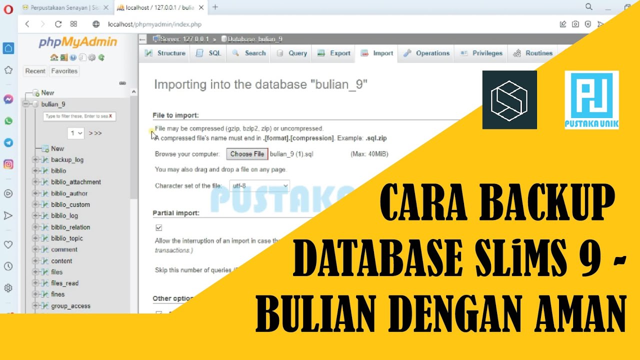 Cara Backup Database SLiMS 9 Bulian - YouTube