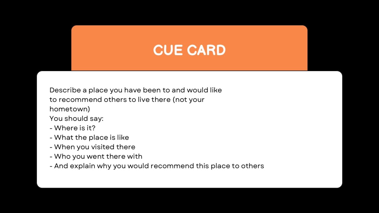 Ielts speaking cure card | Recently asked | sample answer | places ...