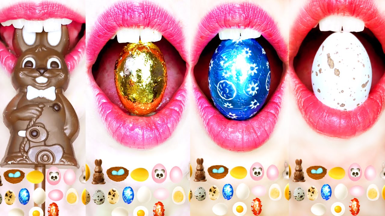 asmr EASTER 🐣🪺🍫 EGGS🥚 AND BUNNIES🐰 EMOJI FOOD COMPILATION🤩 satisfying eating sounds mukbang 먹방 ...