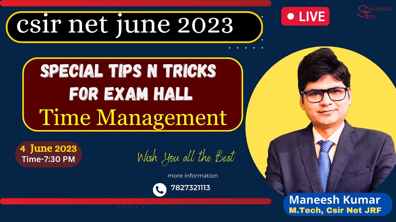 Exclusive Tips and Tricks for Exam Hall Time Management | CSIR NET JUNE ...
