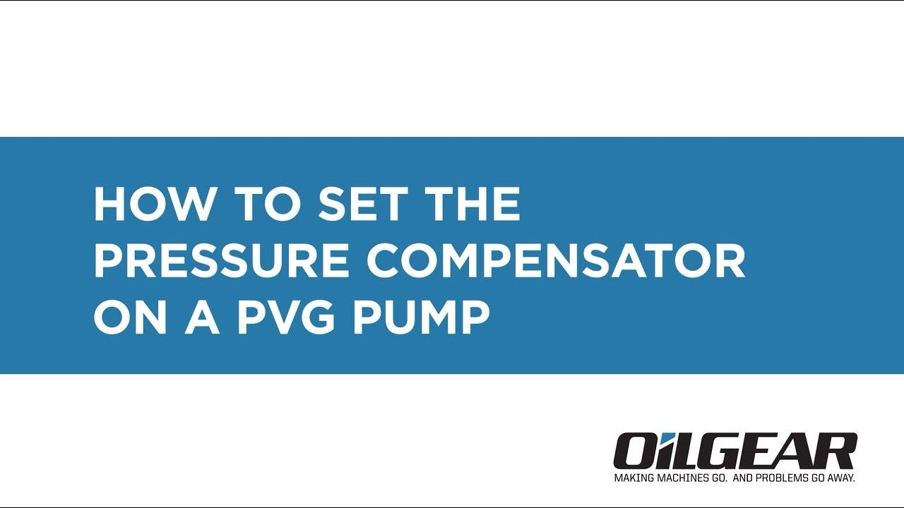 How to set the pressure compensator on a PVG Pump - YouTube